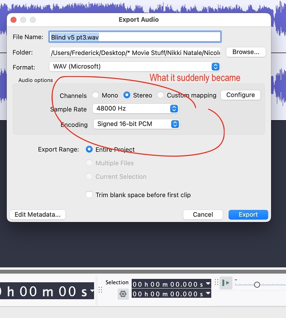 Crazy -- export interface suddenly changed on me! HELP! - macOS ...