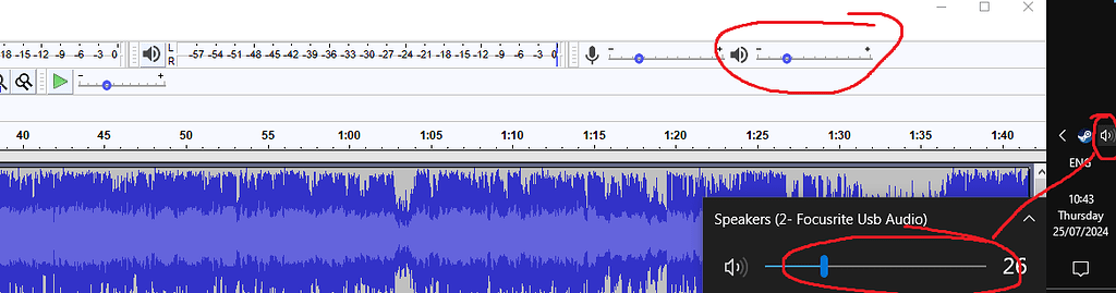 Playback volume far too loud, slider shouldn't change system volume ...