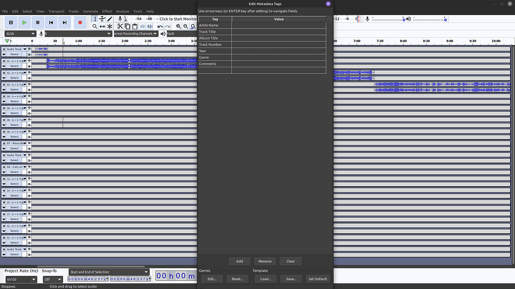 Metadata autofill making export impossible - Feedback and Discussion Forum - Audacity Forum