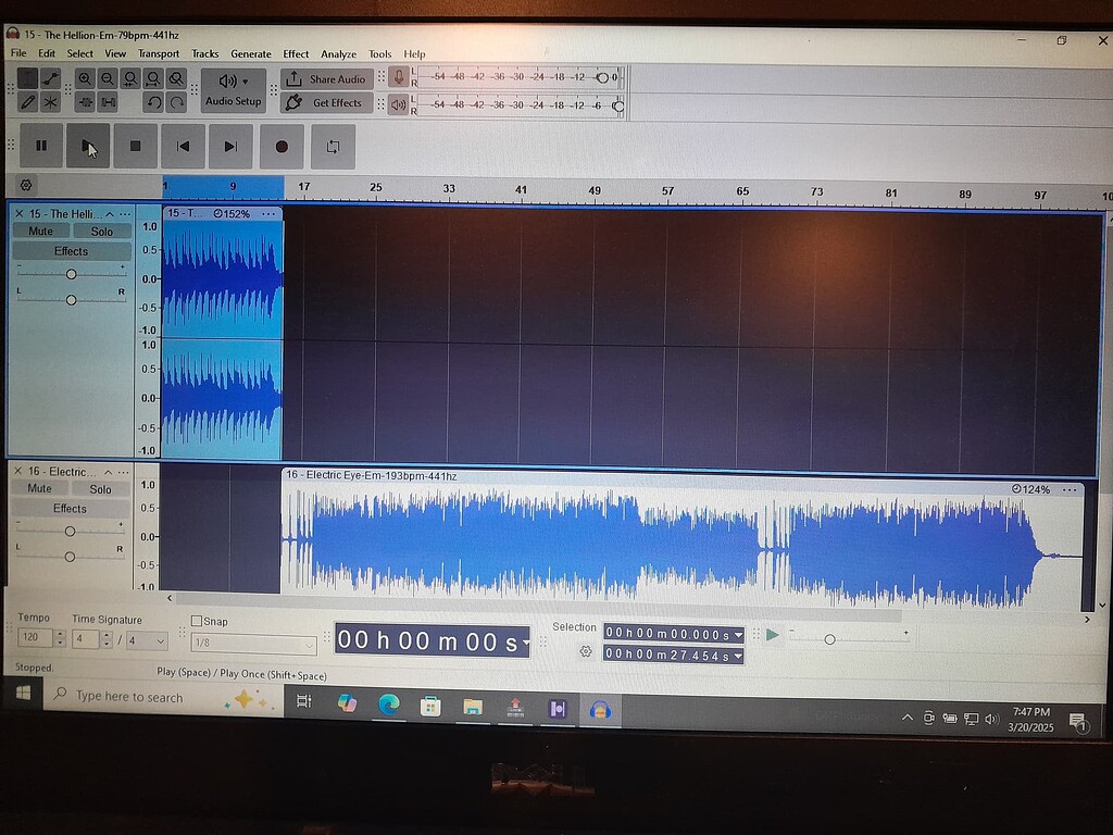 Problem joining together two tracks of different tempos - Audacity 3 Help Forum - Audacity Forum
