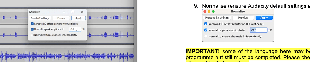 Default Normalize Settings - Feedback and Discussion Forum - Audacity Forum