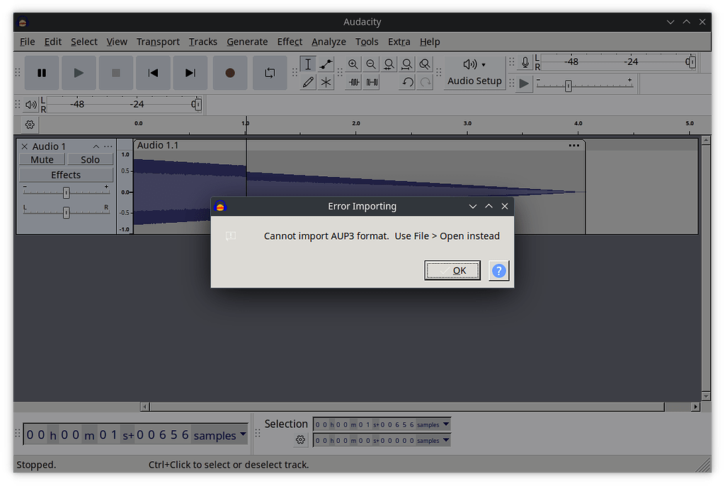Unable to Paste - Error Importing - GNU/Linux - Audacity Forum