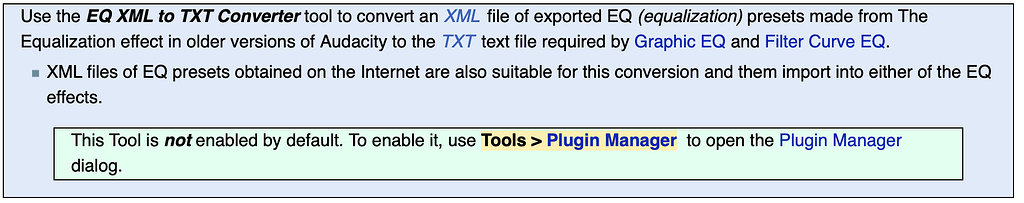 Can't find the EQ XML to TXT Converter tool - macOS - Audacity Forum