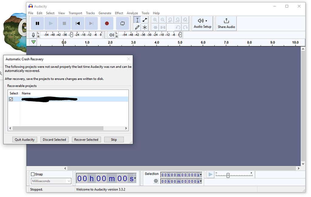 Audacity crash recovery keeps appearing - Windows - Audacity Forum