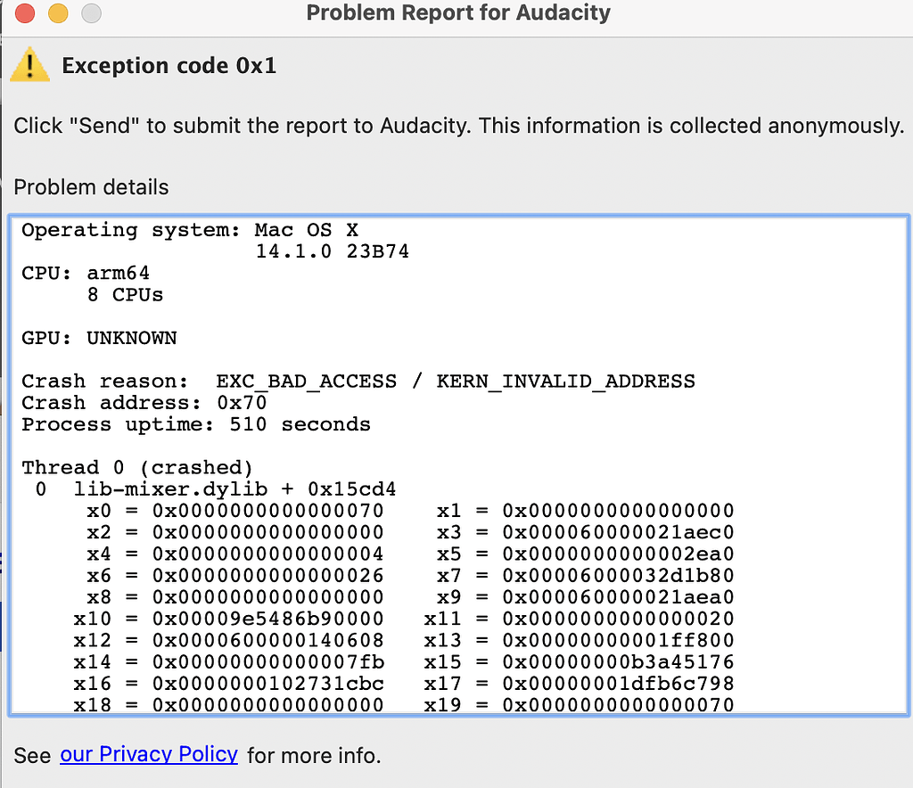 ACX Check Plug-in Exception Code 0x1 - macOS - Audacity Forum