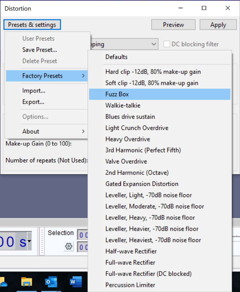 Distortion Presets Are Not Loading Windows Audacity Forum