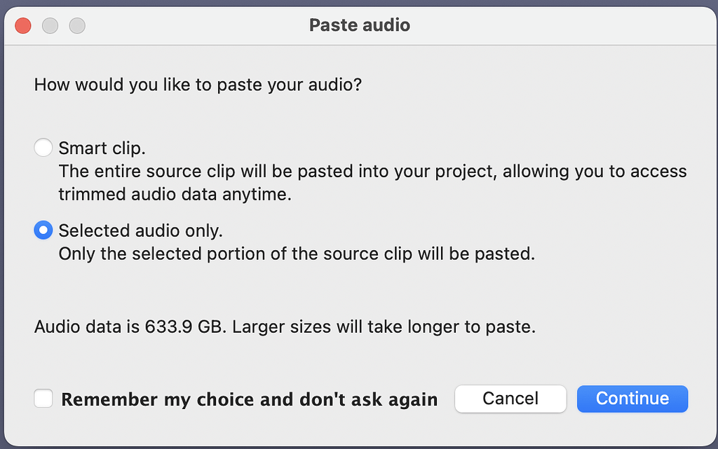 Incredibly Large Files in Audacity - macOS - Audacity Forum