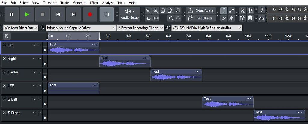 Pan sound to separate speakers in a 5.1 setup - Audacity 3 Help Forum ...