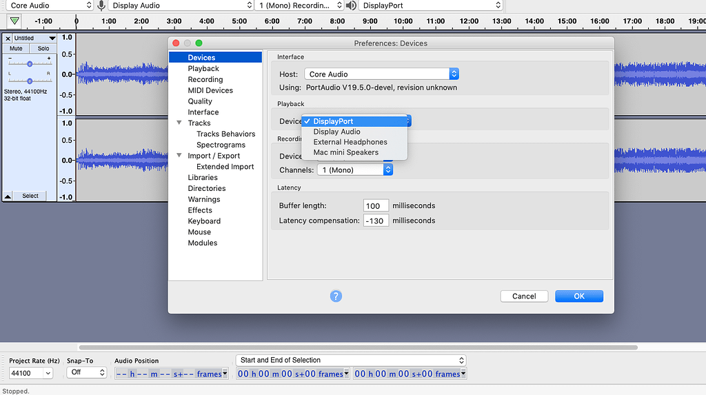 Apple core audio block - macOS - Audacity Forum