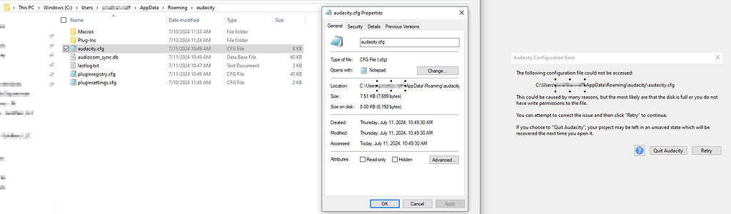 I am repeatedly prompted with "the following configuration file could ...