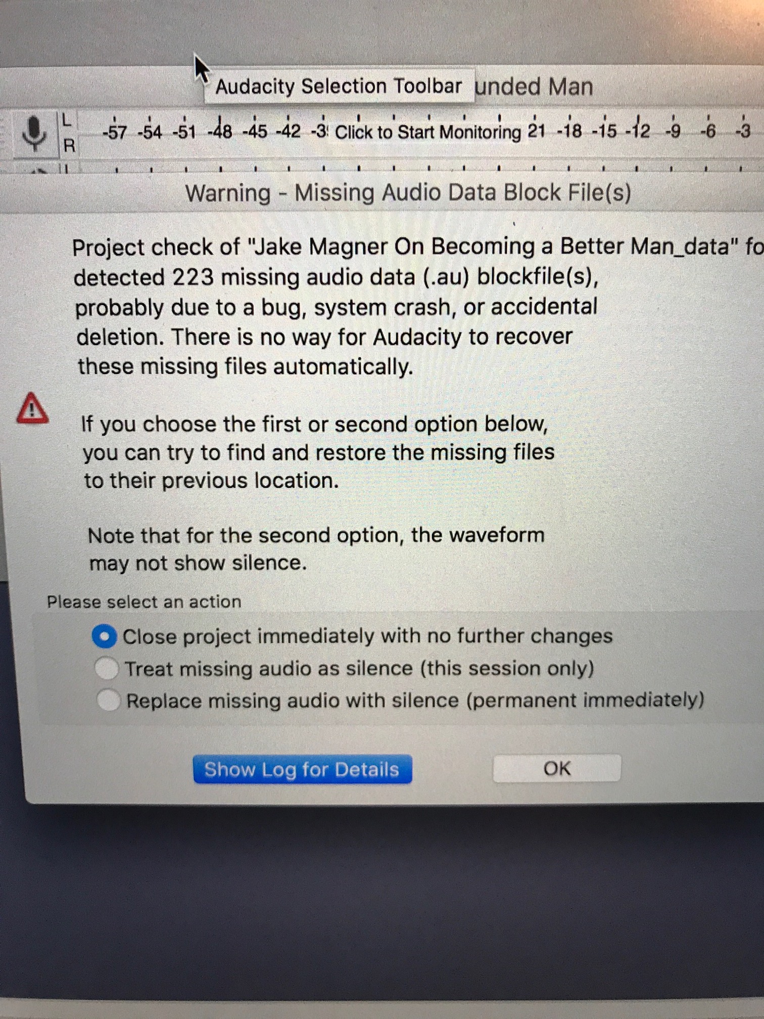 Missing Audio Data Block Files - macOS - Audacity Forum