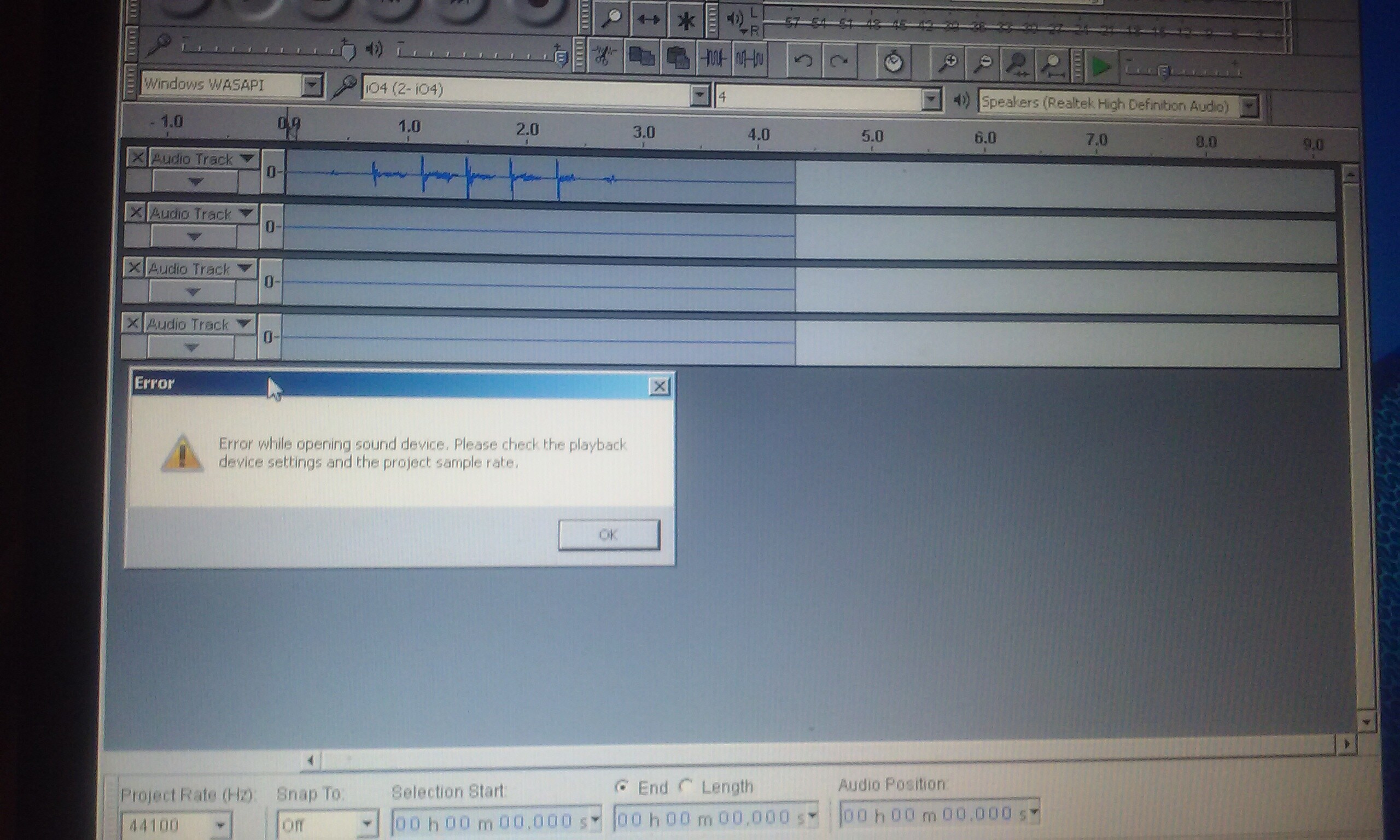 Error while opening sound device - Windows - Audacity Forum