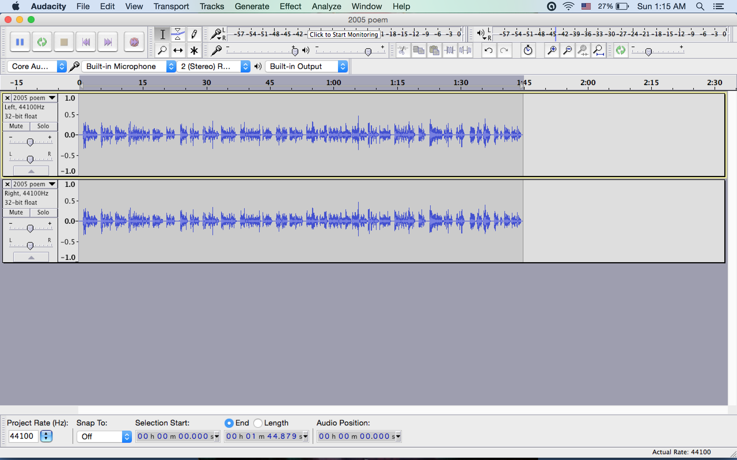 Audacity Will Export But Theres No Sound Macos Audacity Forum 
