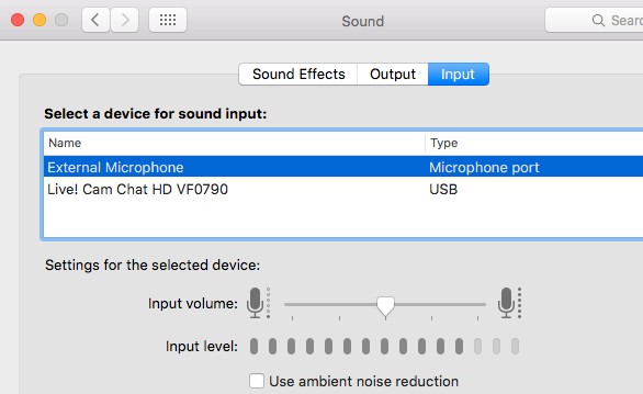 External microphone is not available - macOS - Audacity Forum