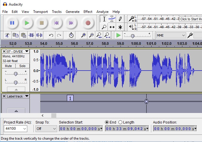 Automatticly split a vocal track into 1 minute segments - Windows - Audacity Forum