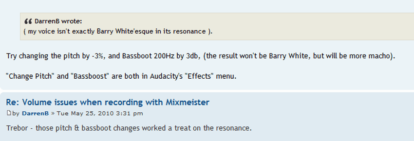 Changer voice qualities - Audio Processing - Audacity Forum