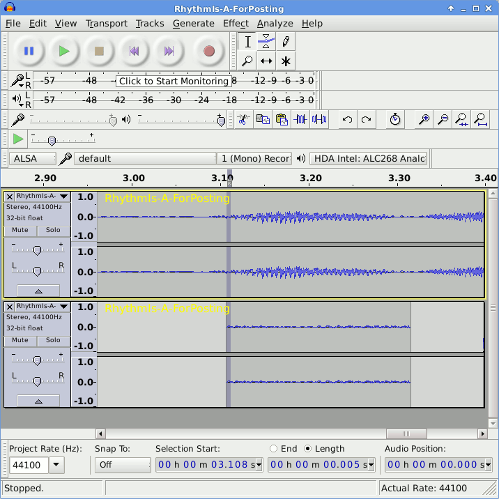 Vocal removal for just one beat - Windows - Audacity Forum