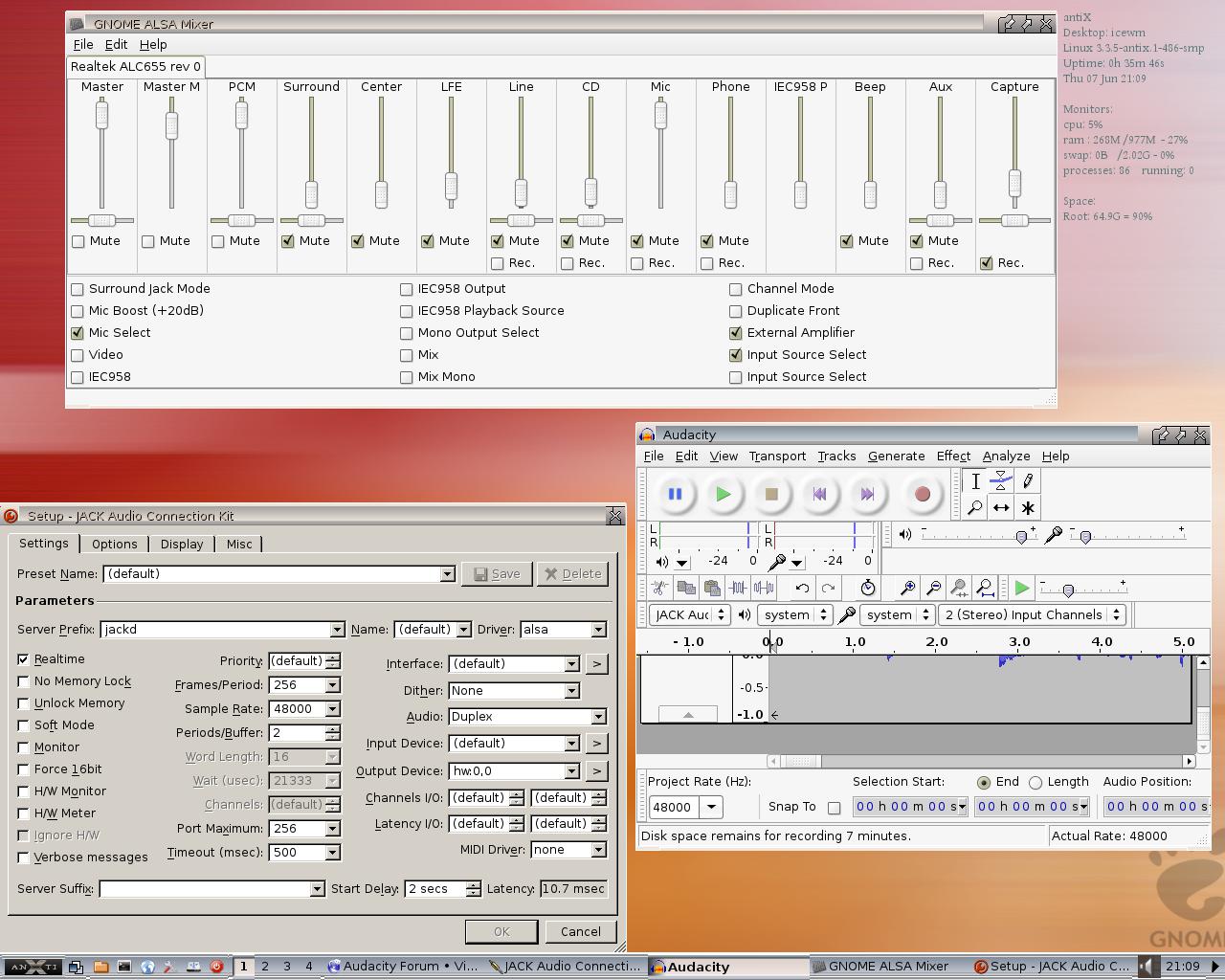 Audacity on "older" PCs-some fine-tuning suggestions(SOLVED) - GNU/Linux - Audacity Forum