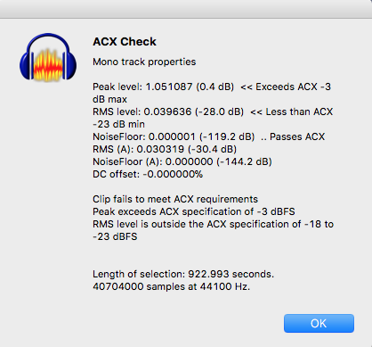 ACX Check not working - macOS - Audacity Forum