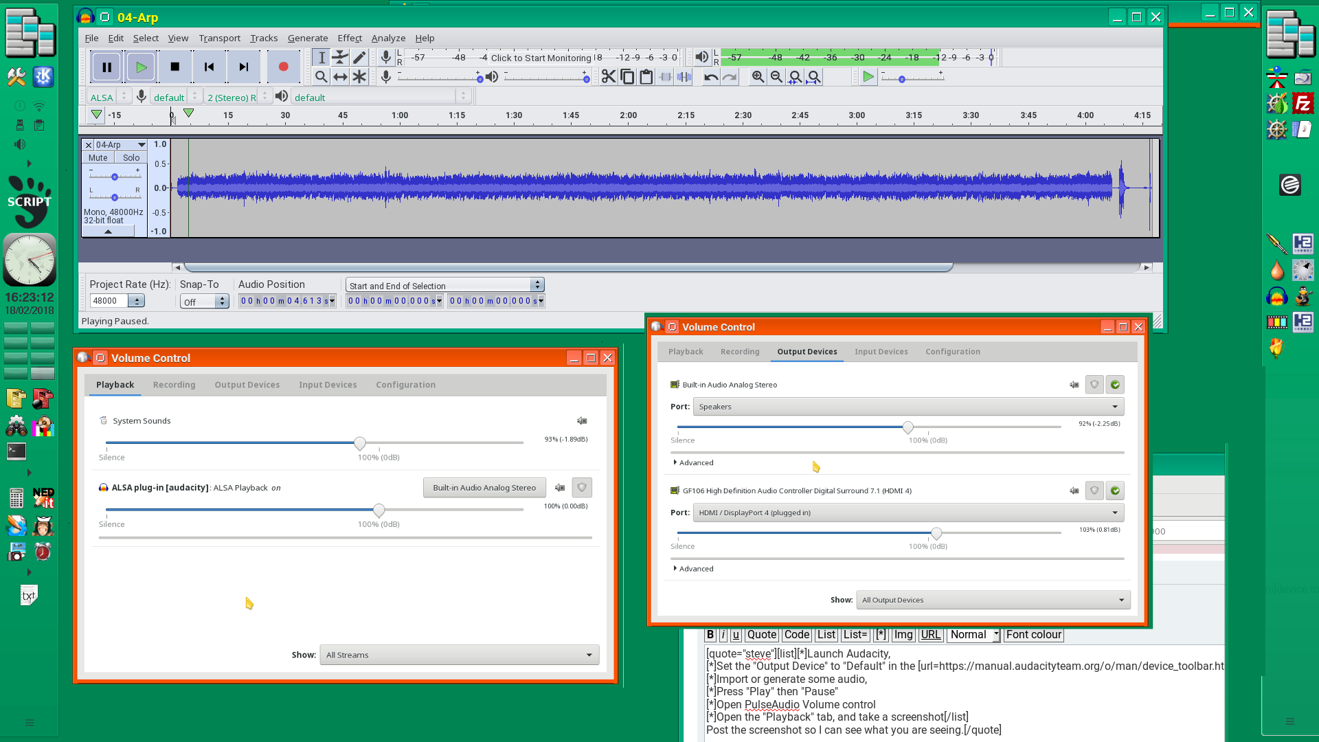HDMI output? [SOLVED] - GNU/Linux - Audacity Forum