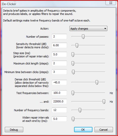 De-Clicker Settings Problems - Windows - Audacity Forum