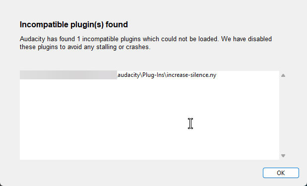 Incompatible Plugin - Programming and Development - Audacity Forum