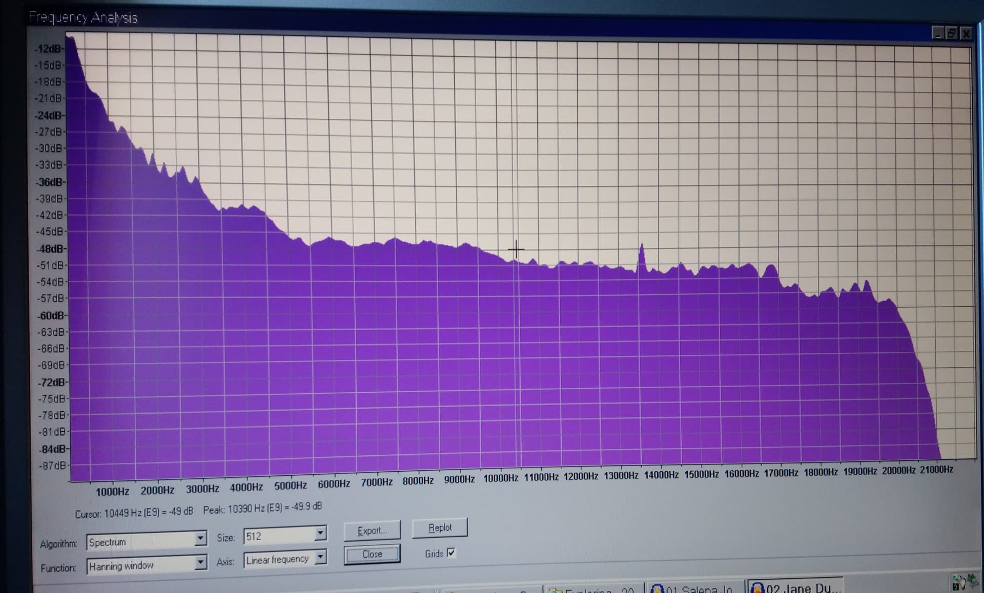 Plot Spectrum Analysis Lossless Frequency Windows Audacity Forum 8099