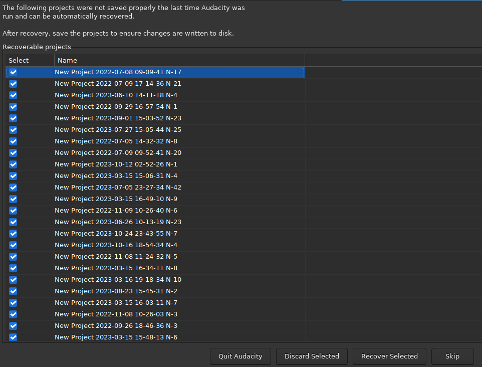 Feature Suggestion: Make Automatic Crash Recovery list sortable (by name) - Adding Features ...