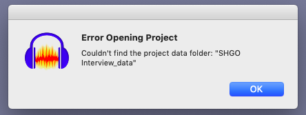 "Could not find project data folder / Could not load file" - macOS ...
