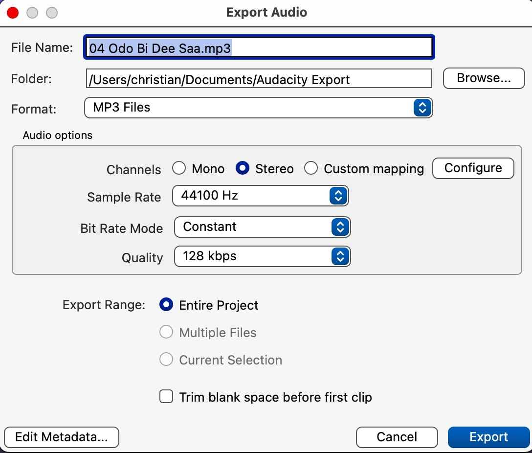 Export Audio not possible on MacOS with Audacity 3.7.3 - Audacity 3 Help Forum - Audacity Forum