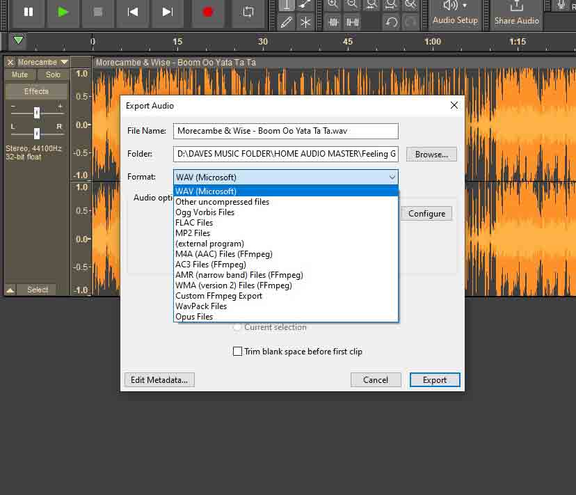 Lost the Save to MP3 Option - Windows - Audacity Forum