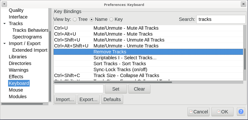 Shortcut Key "close the only track" - Windows - Audacity Forum
