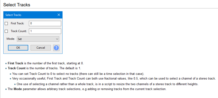 Macro Help With Selecting Tracks Windows Audacity Forum