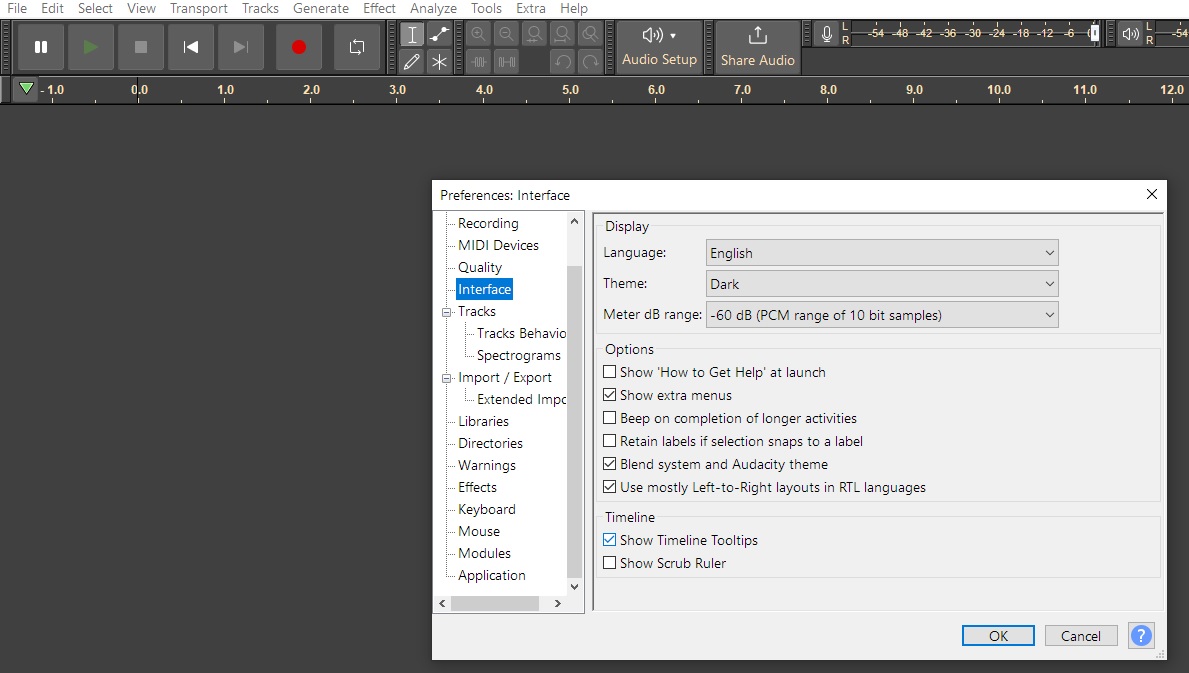 Interface Dark Is Easier On Eyes Windows Audacity Forum 