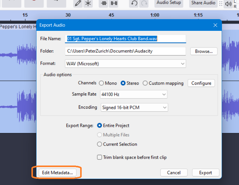 “Show Metadata Tags editor before export” - Audacity 3 Help Forum - Audacity Forum