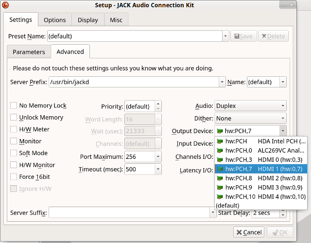 Audacity 2.4.1 stops HDMI sound (Manjaro, XFCE, jack2 with pulseaudio) [solved] - GNU/Linux ...