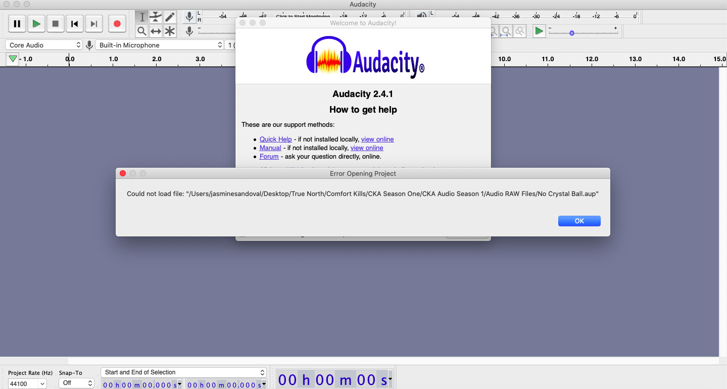 "Cannot load file" error pop up - macOS - Audacity Forum