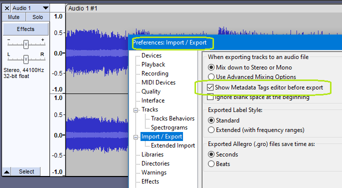 Audacity won't let me change properties on Export - Windows - Audacity ...