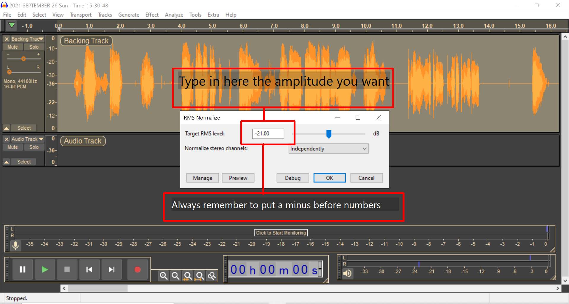 Measuring maximum RMS amplitude - Windows - Audacity Forum