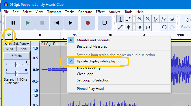 Setting Audacity to scroll through a complete file - Windows - Audacity Forum