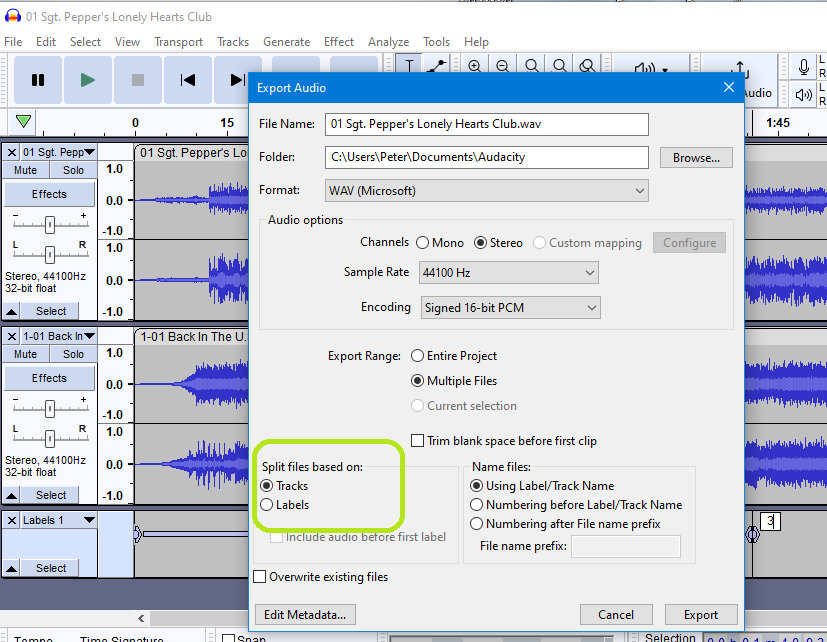 Audacity 3.4.2 cannot choose tracks on export - Audacity 3 Help Forum - Audacity Forum