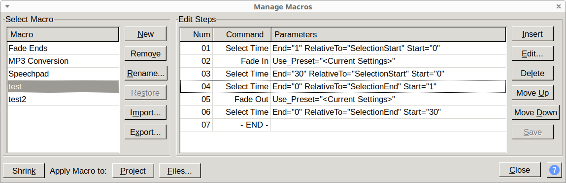 Macro Creation - 30 Second Clips - Macros and Scripting - Audacity Forum