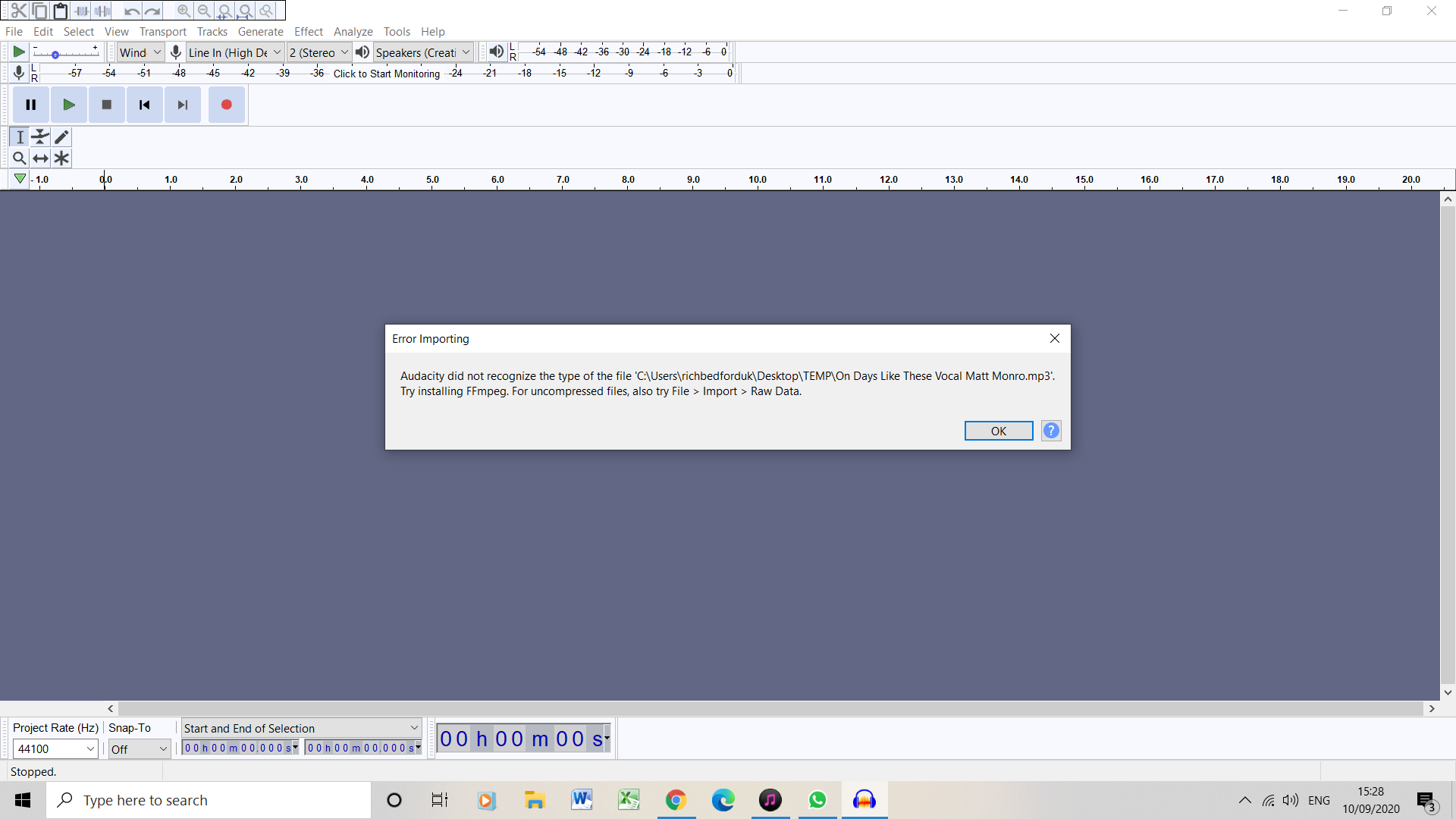 Version 2.4.2, Opening an mp3 file for editing - something about FFmpeg [SOLVED] - Page 2 ...
