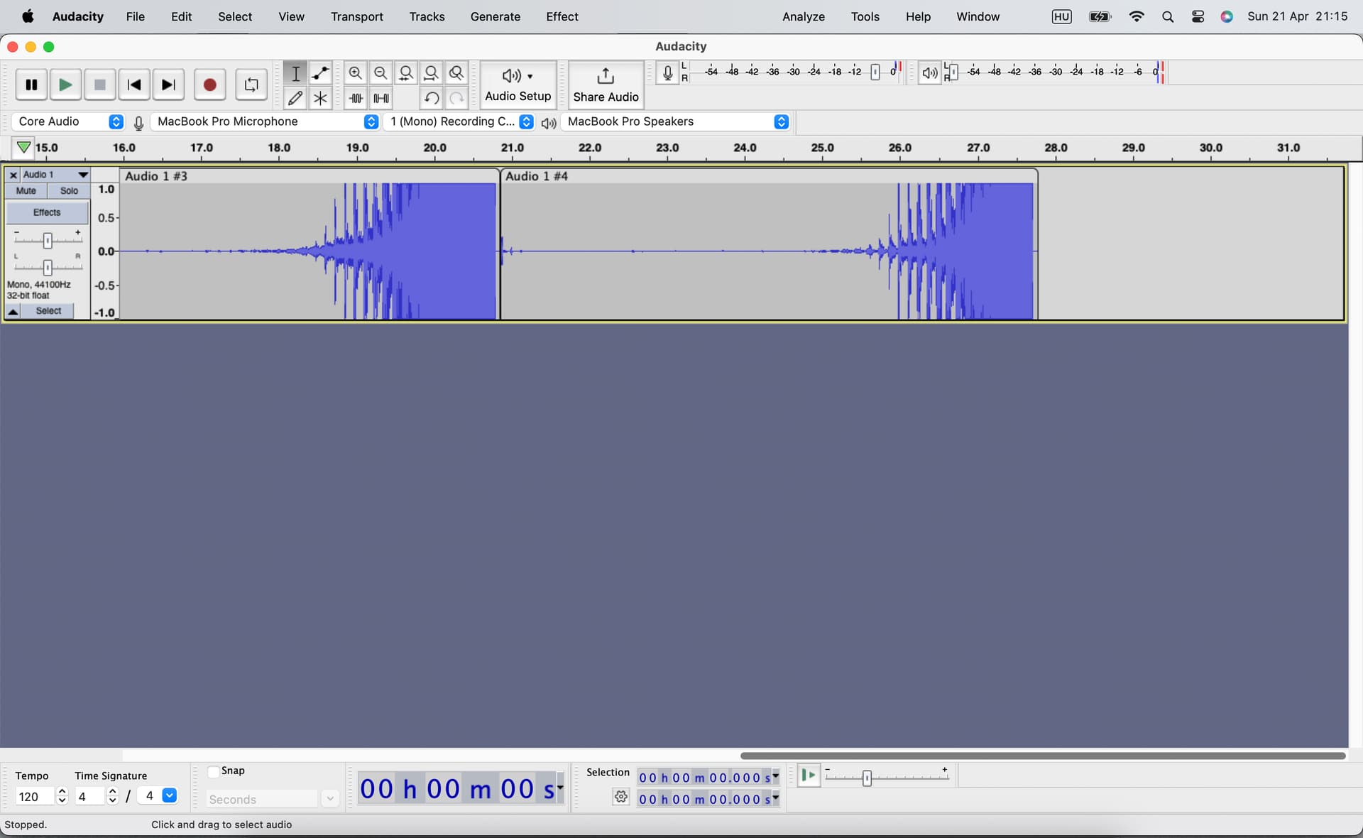 An eerie echoing voice starts when I start recording, without any "real sound input" - macOS ...