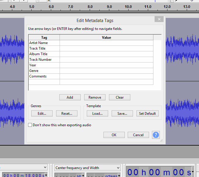 Edit Metadata window size issue - Windows - Audacity Forum