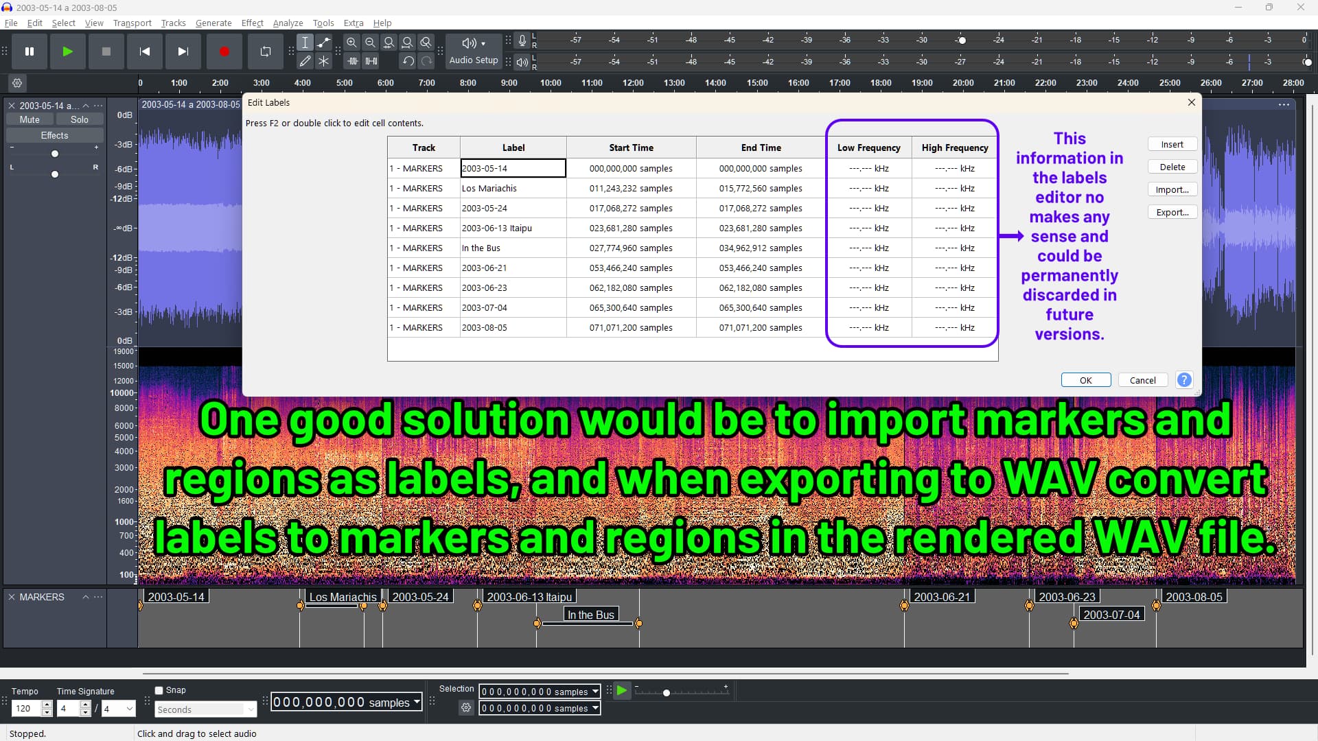 Read original markers and regions and save it back in rendered WAV file ...
