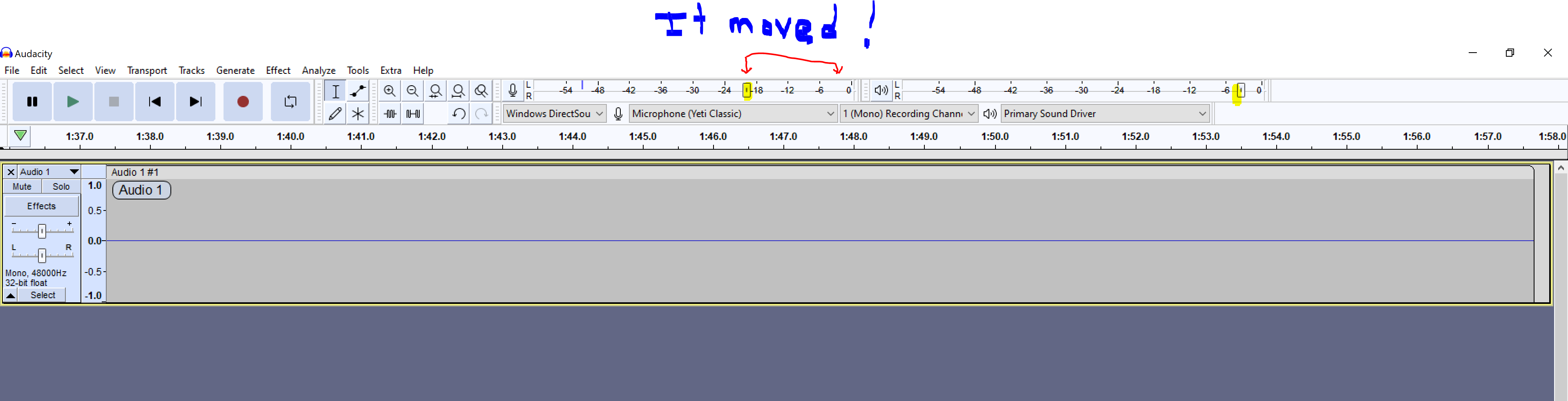 Audacity 3.2.1 Recording Meter: Adjust recording volume with slider ...
