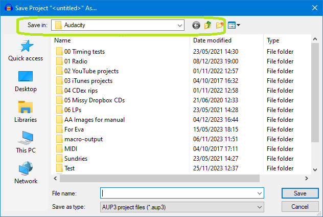 Where do the saved projects go? - Windows - Audacity Forum