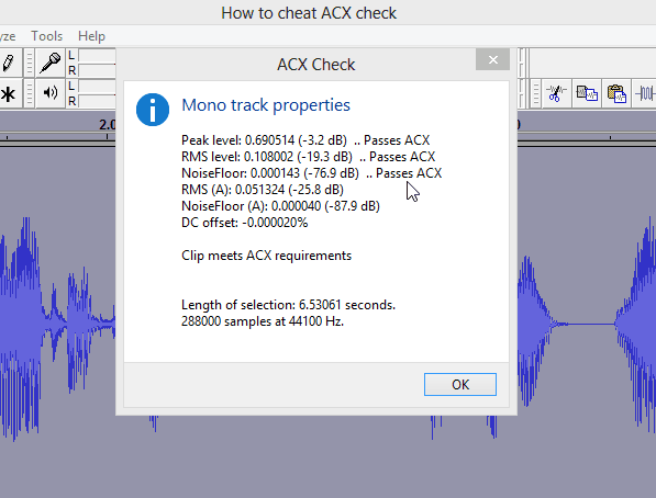 Can't get both ACX pass and export sound - macOS - Audacity Forum