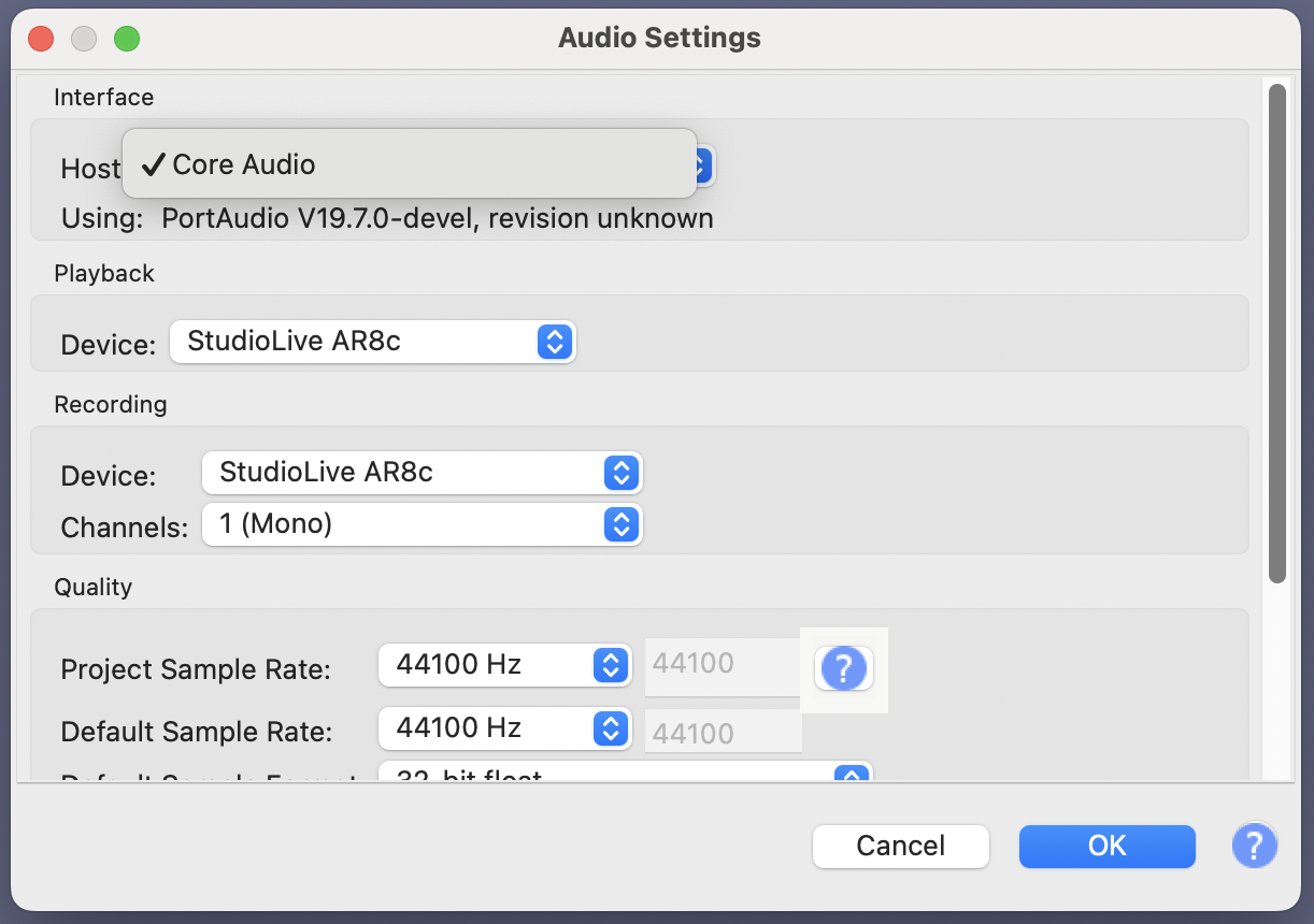 9986 error Internal Port Audio Error - Audacity 3 Help Forum - Audacity Forum